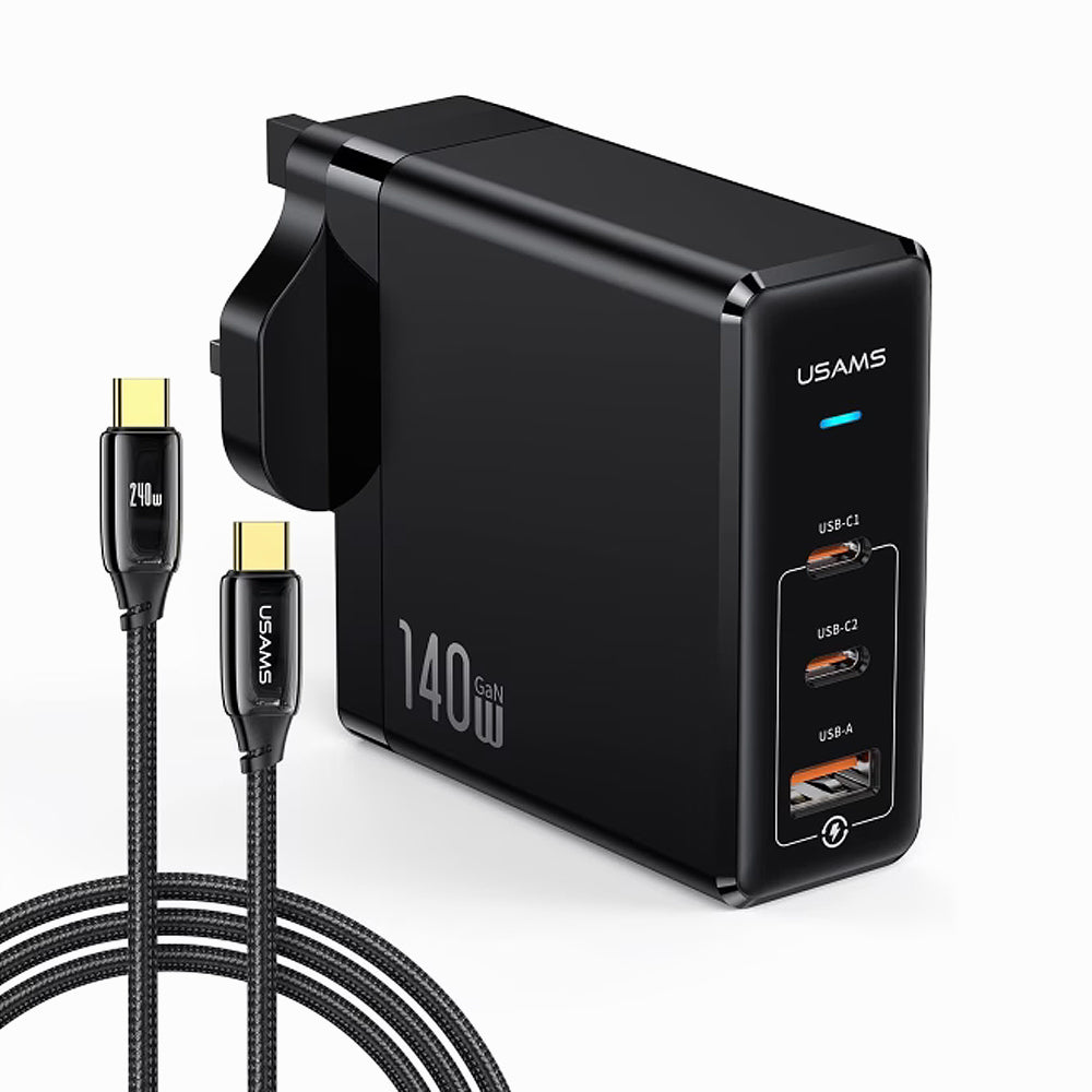 Buy USAMS CC171 UM Series PD 140W GaN Adapter Type C Fast Charger Kit ...